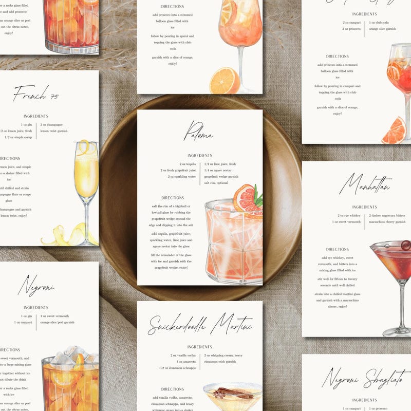 Cocktail Cards - Etsy