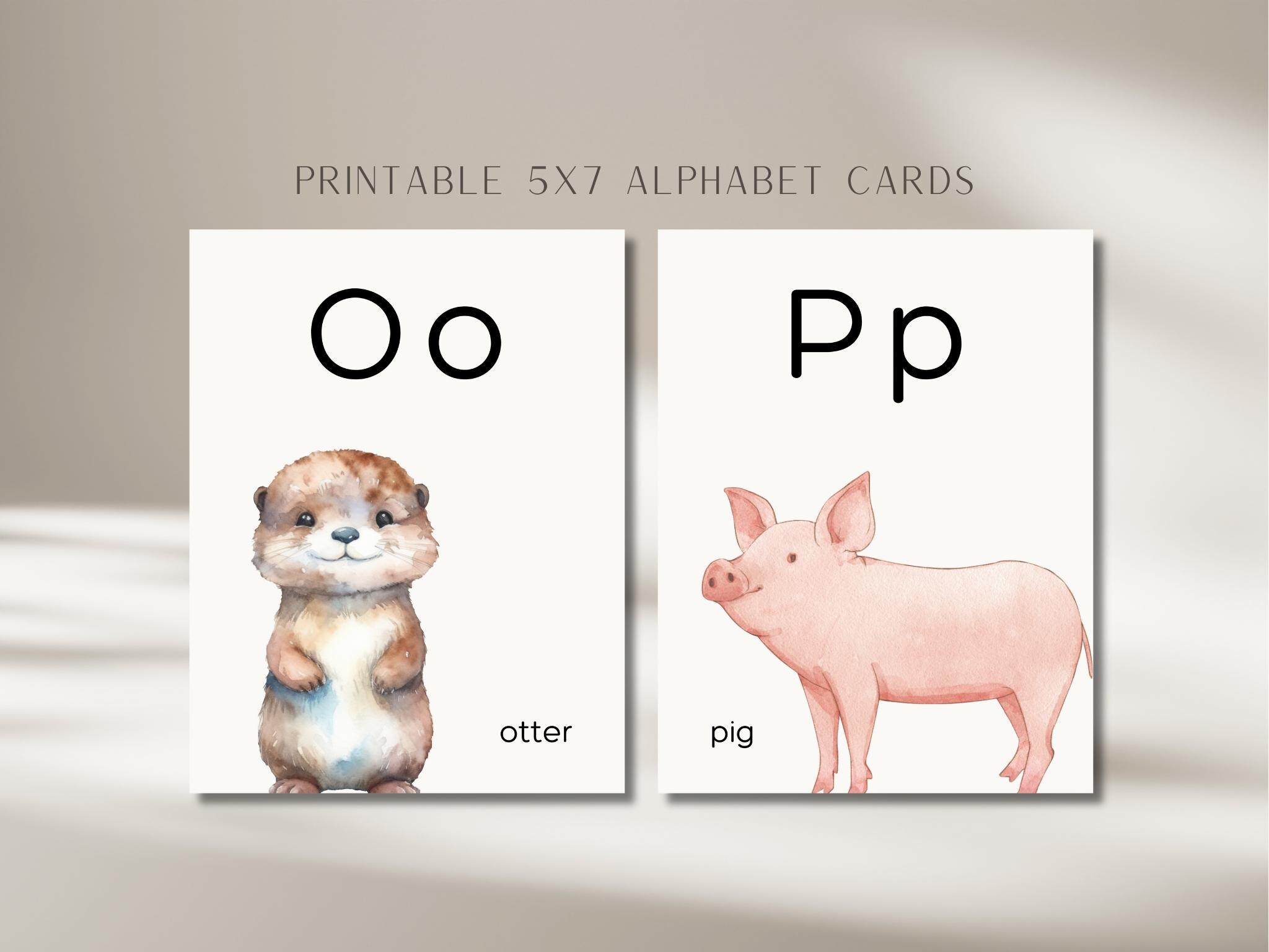 Alphabet Cards Printable, Printable Animal Alphabet Cards, Homeschool ...