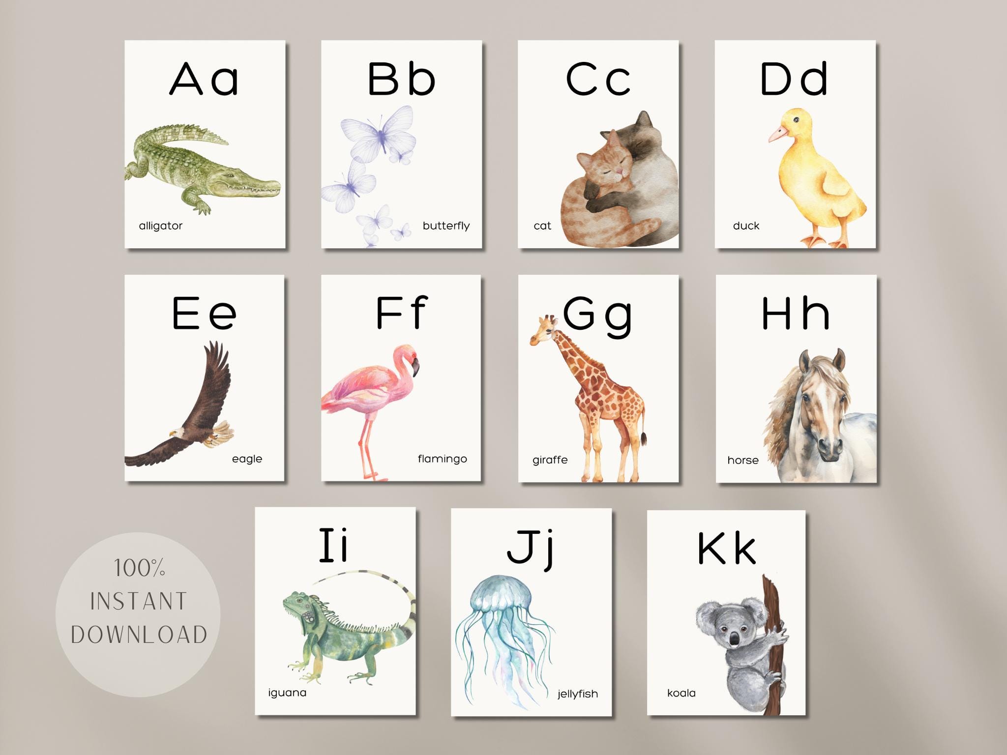 Alphabet Posters Printable, Printable Animal Alphabet Posters ...