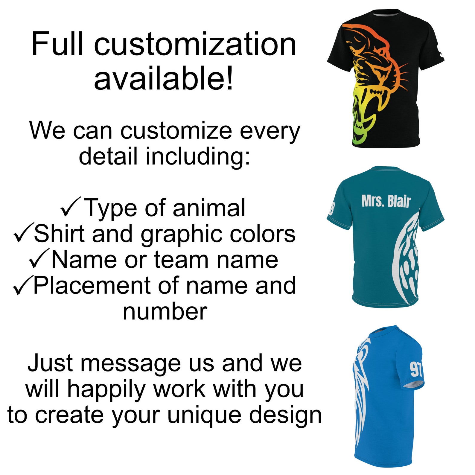 Custom Number Panthers Shirt, Panther Face Tshirt, Short Sleeve, Men's ...