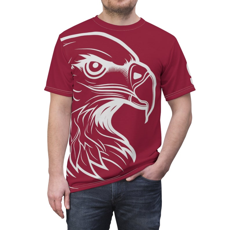 Custom Number Falcons Team Shirt, Falcon Face Tshirt Short Sleeve Tee ...