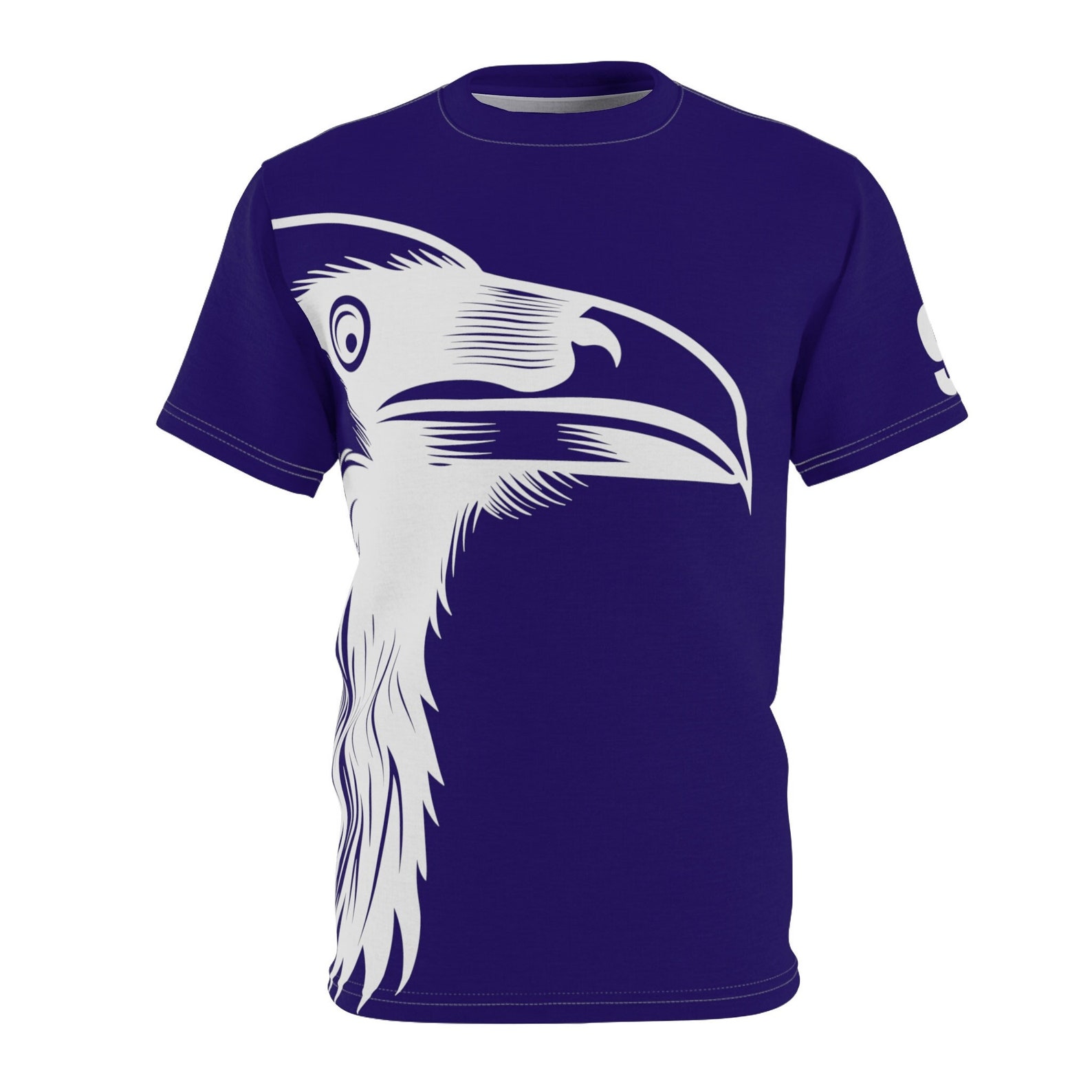 Custom Number Raven Shirt, Raven Face Tshirt, Short Sleeve, Men's Raven ...