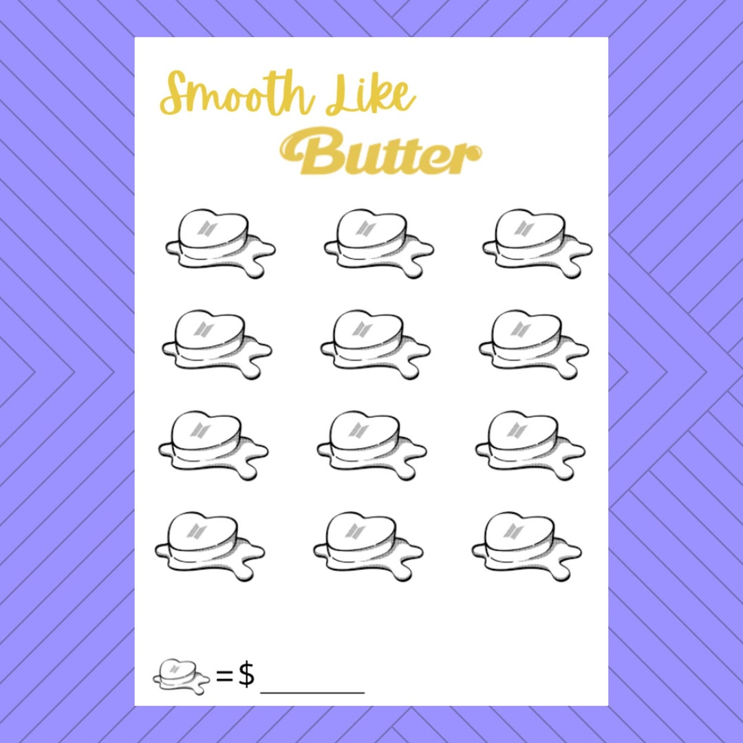 Smooth Like Butter BTS Saving Challenge Digital Download - Etsy