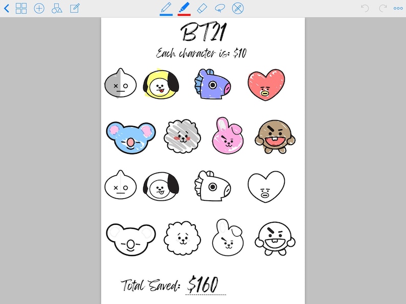 BT21 Saving Challenge - Etsy