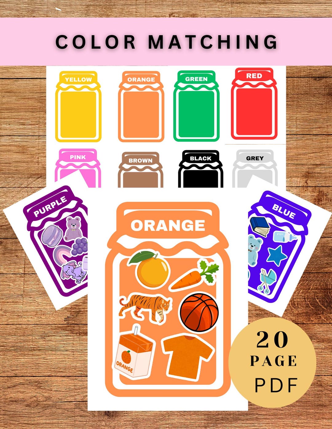 Color Matching Printables. Color Sorting Activities. Toddler Worksheets ...