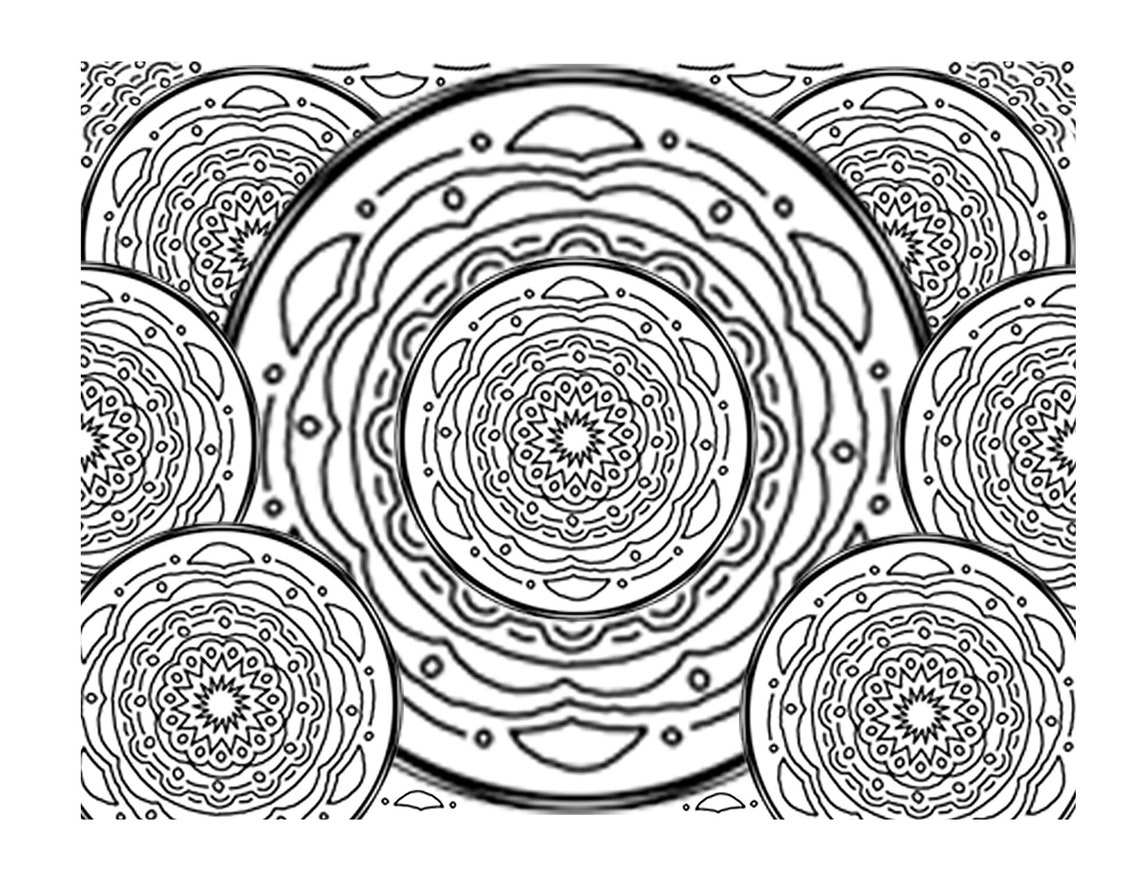 Coloring Mandala 6 Pages Book 6 Printable Instant Download and Color ...