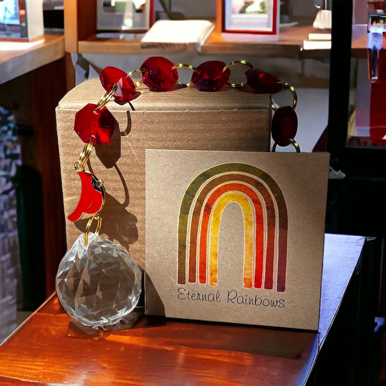 Crystal Cardinal Sun Catcher Rainbow Maker in Gift Box With Donation - Etsy