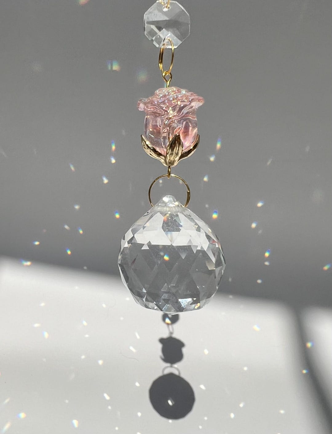 Suncatcher Rose Crystal Rainbow Maker in Gift Box With Card and ...