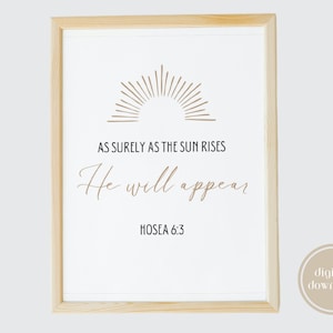 Hosea 6:3 Printable Bible Verse Wall Art Christian - Etsy