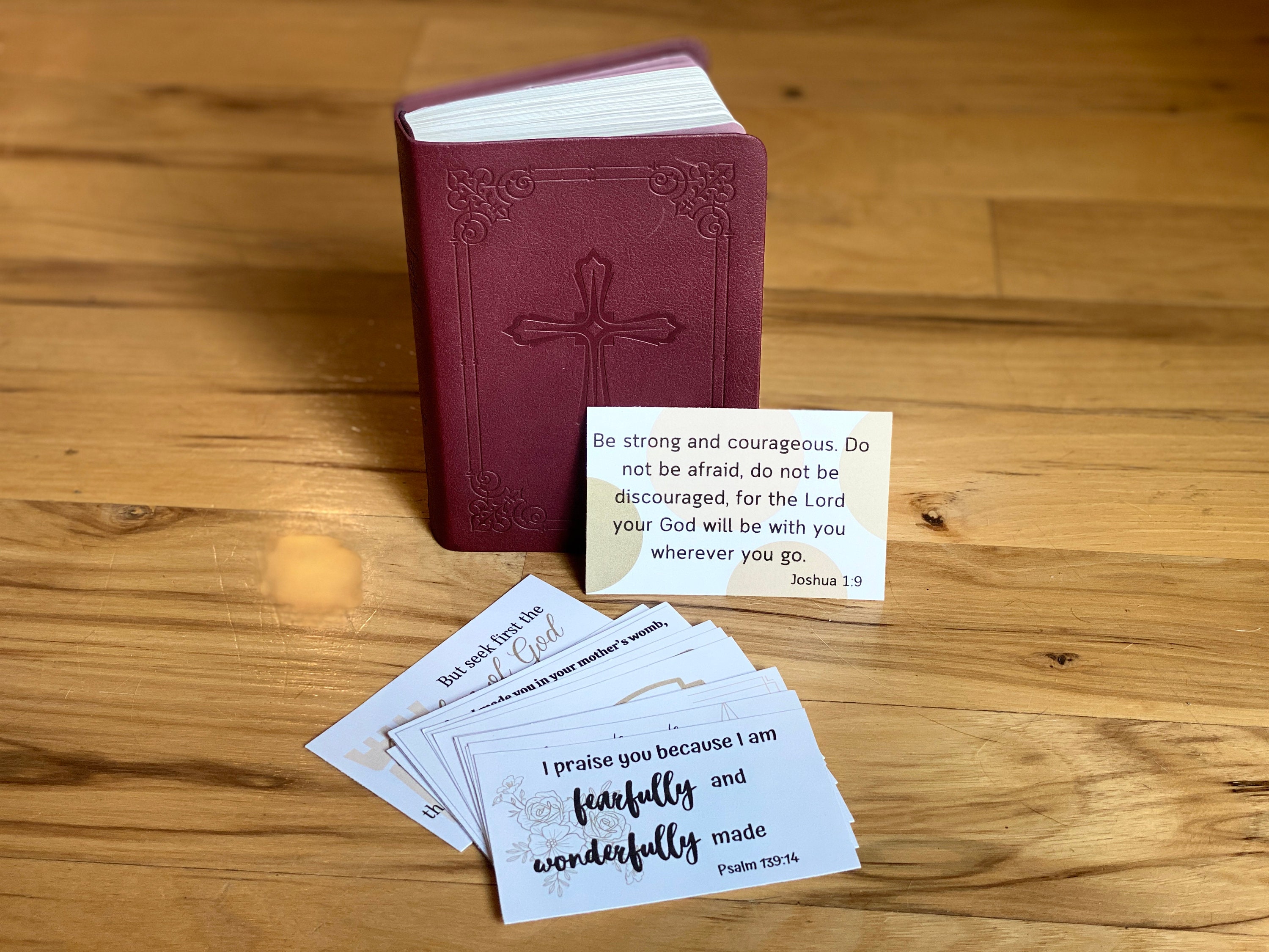 Printable Beige Bible Verse Cards Set of 16 Inspirational Cards ...