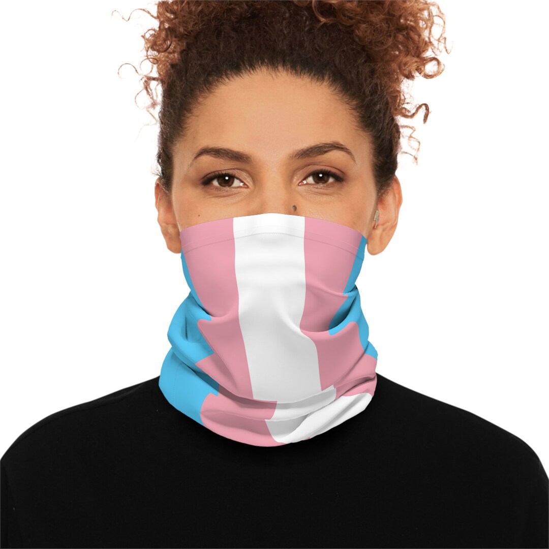 Trans Pride Flag Neck Gaiter Coming Out Face Covering Pride Month Sun ...