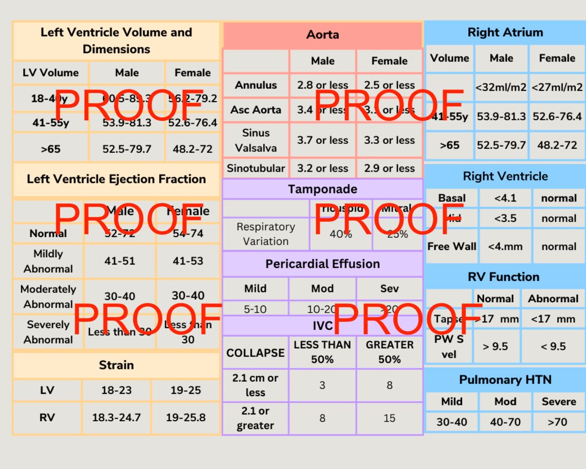 Echo Cheat Sheet Echocardiogram Echo Report Echo Tech Echo Study Guide ...