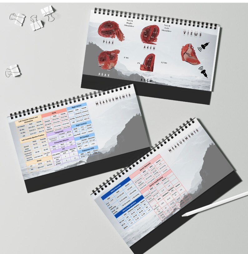 Echocardiography Desk Reference, Echo Cheat Sheet, Ultrasound Cardiac ...