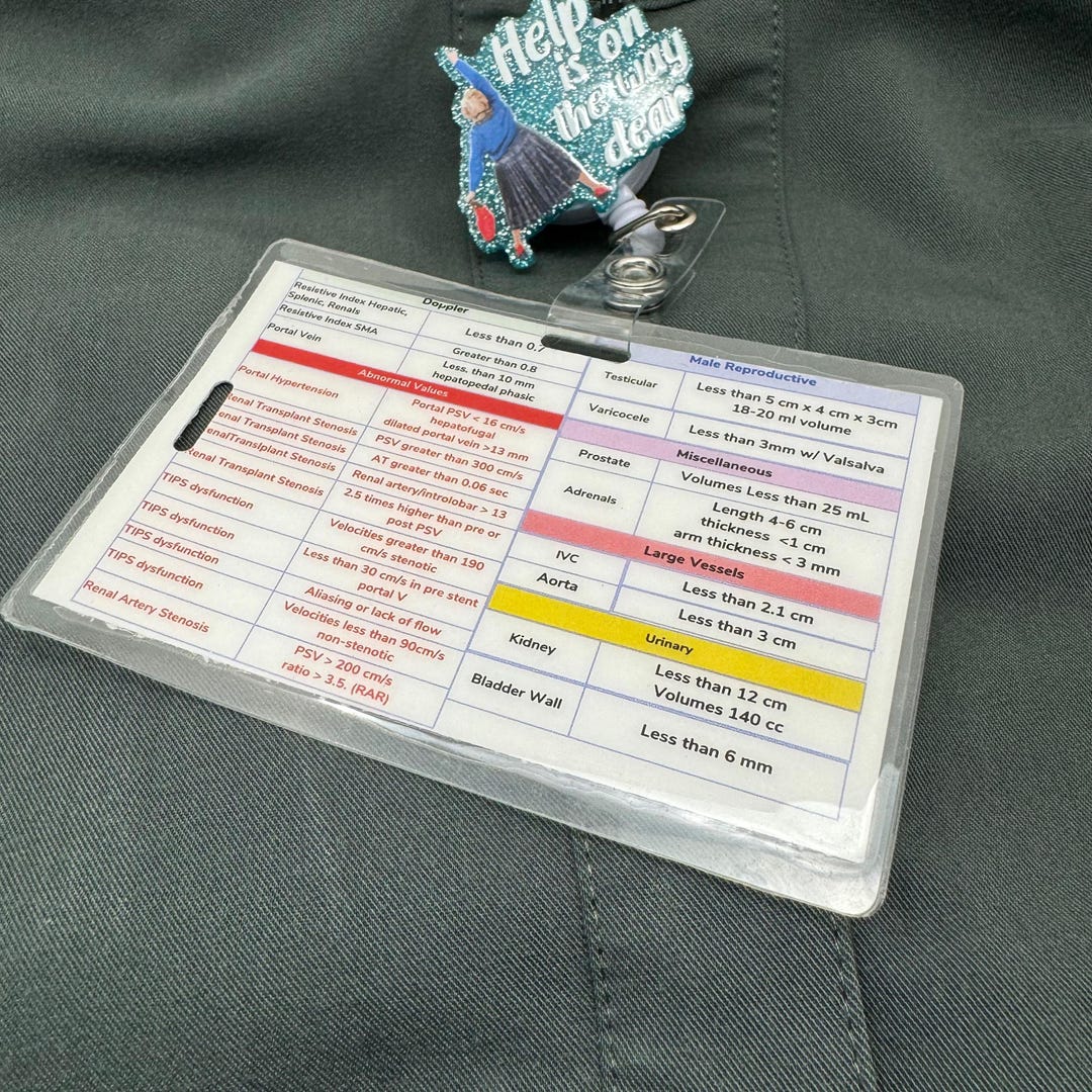 General Ultrasound Badge Buddy Quick Reference Ultrasound Student ...