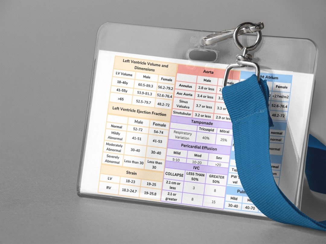 Echo Quick Reference Badgeultrasound Student Ultrasound Tech ...