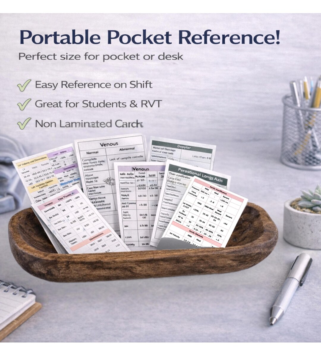 Sonographer Pocket Cards Ultrasound Reference Cards Echo Vascular Study ...