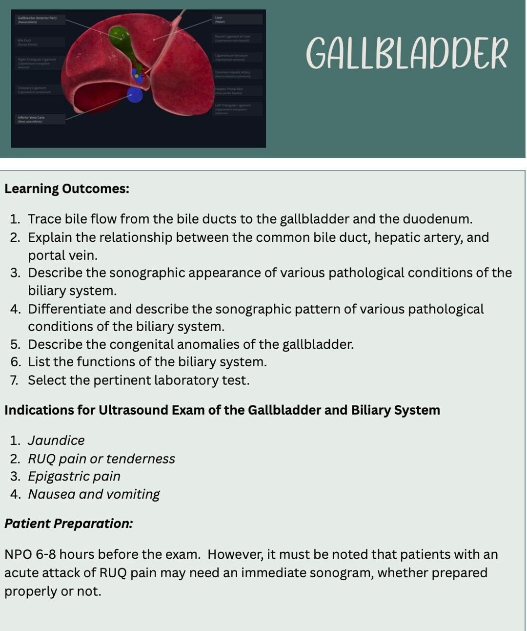 Ultrasound Abdomen Notes Gallbladder, Gallbladder Ultrasound Student ...