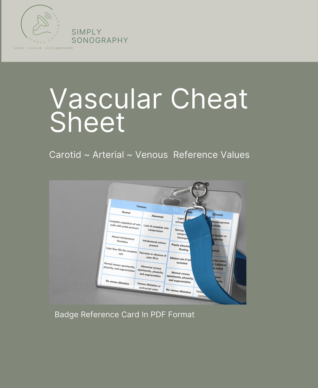 Vascular Cheat Sheet Ultrasound Tech Vascular Study Guide RVT - Etsy