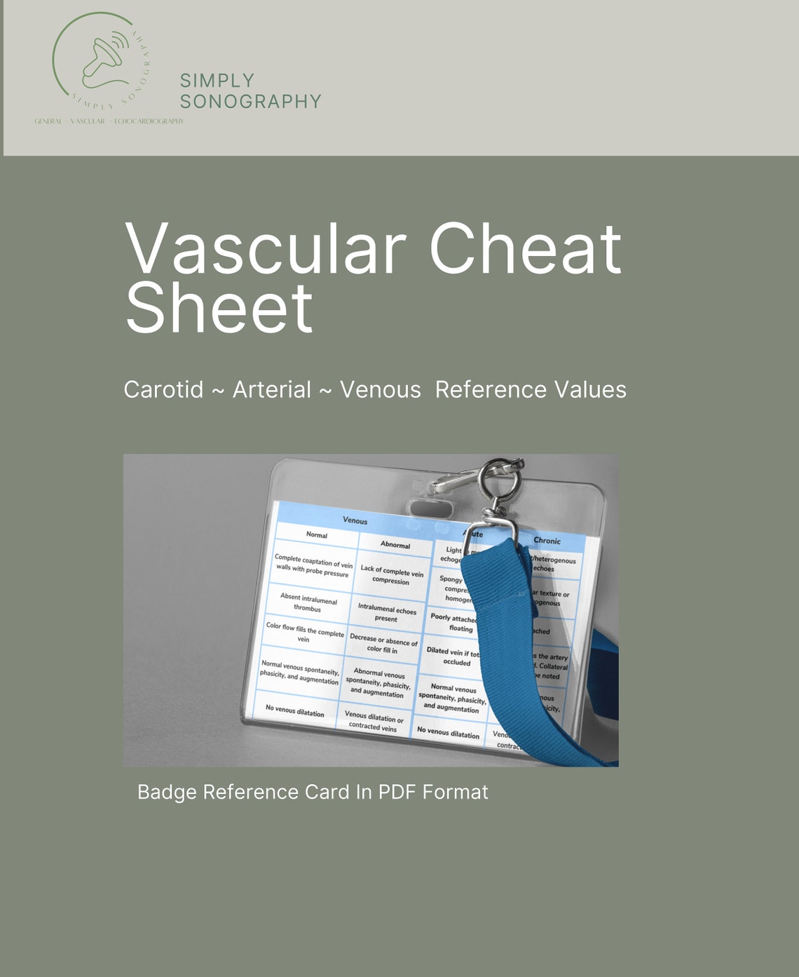 Vascular Cheat Sheet Ultrasound Tech Vascular Study Guide RVT - Etsy