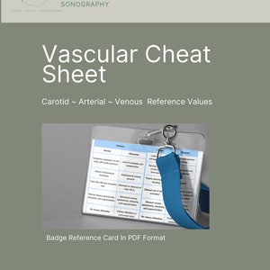 Vascular Cheat Sheet Ultrasound Tech Vascular Study Guide RVT - Etsy
