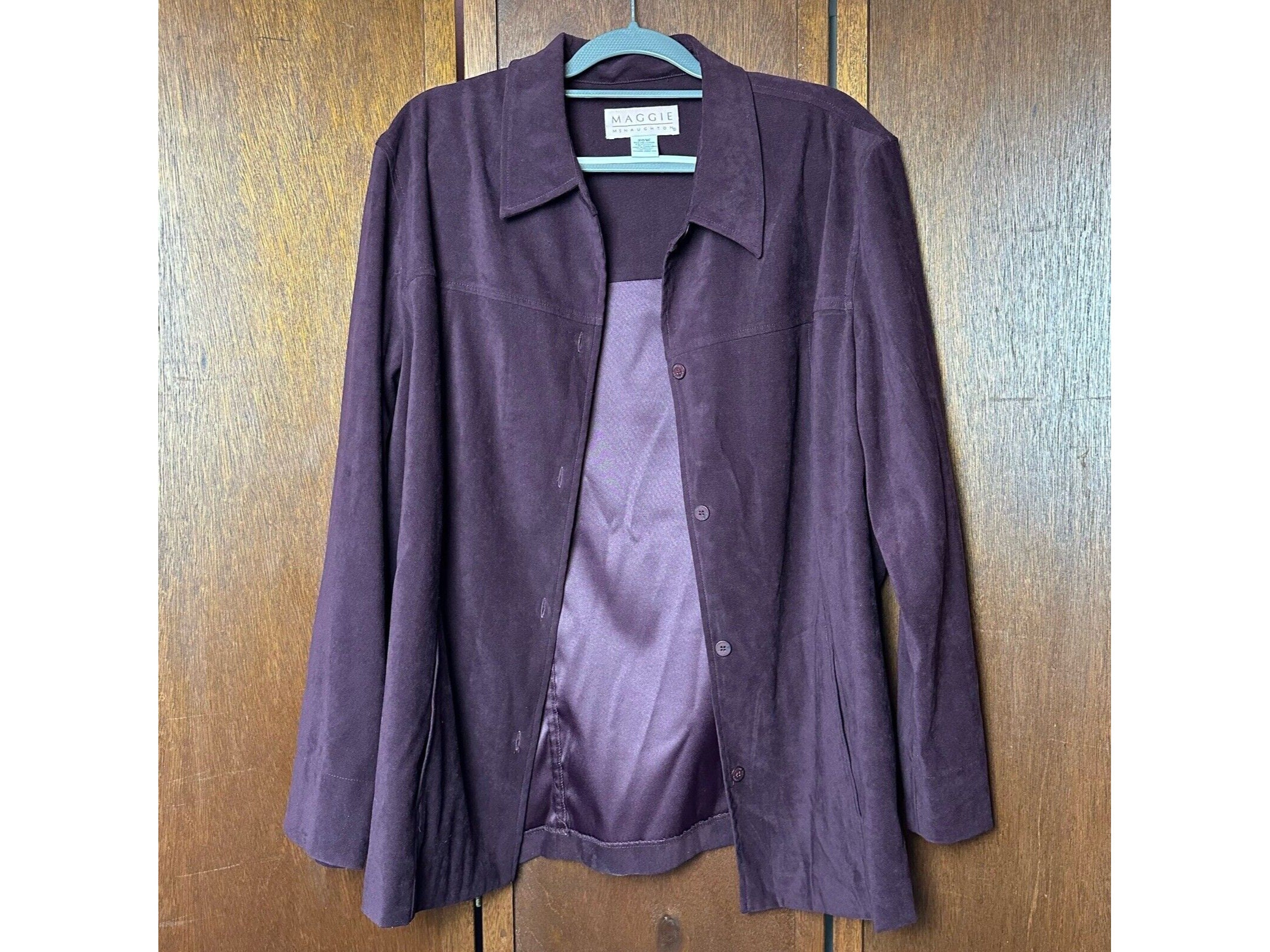 Vtg 90s Maggie Mcnaughton Purple Suede Shacket Plus Sz 20W Jacket ...