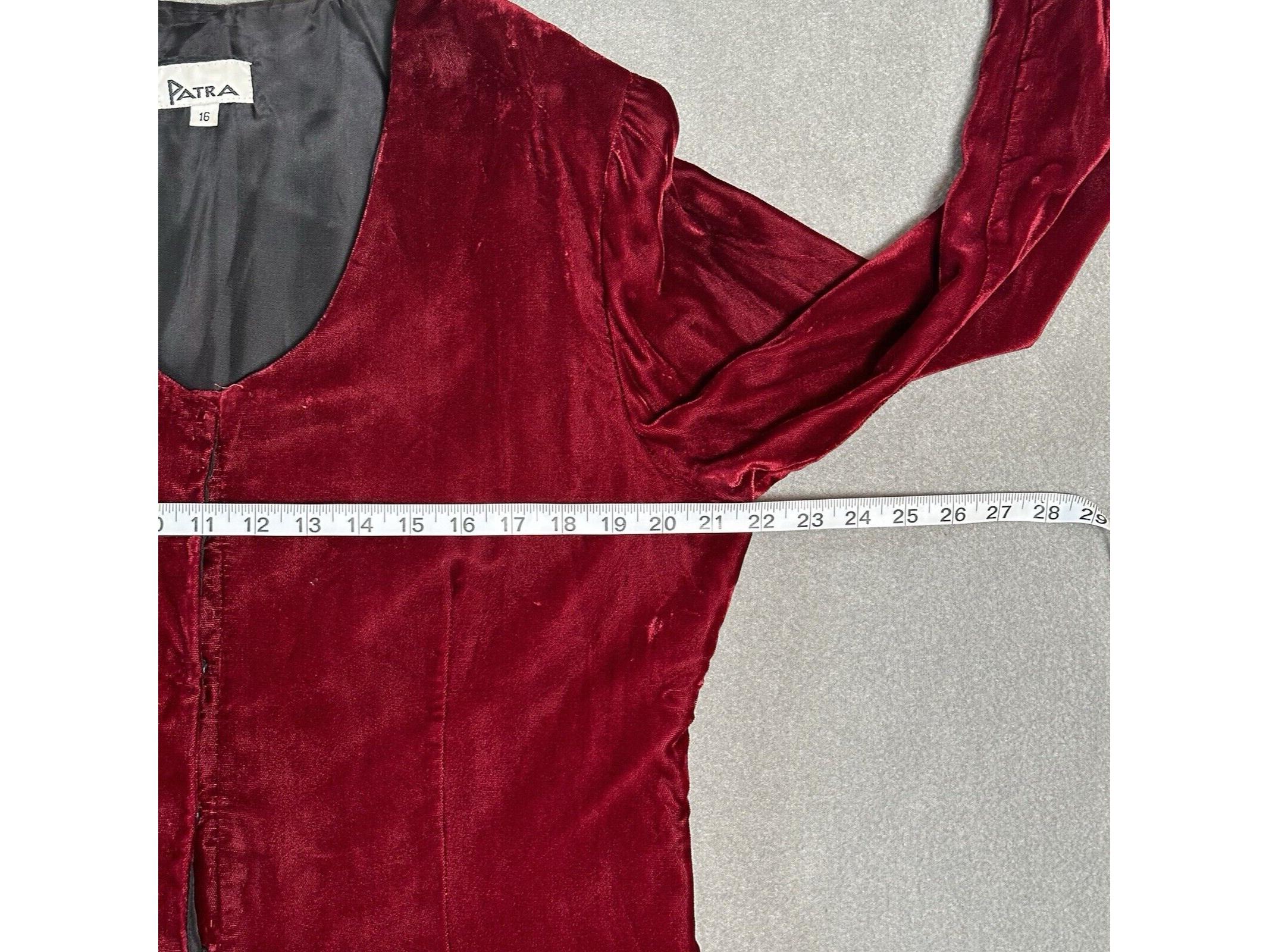 Vtg 90s Patra Red Velvet Jacket Plus Size 16 Fitted Holiday Renaissance ...