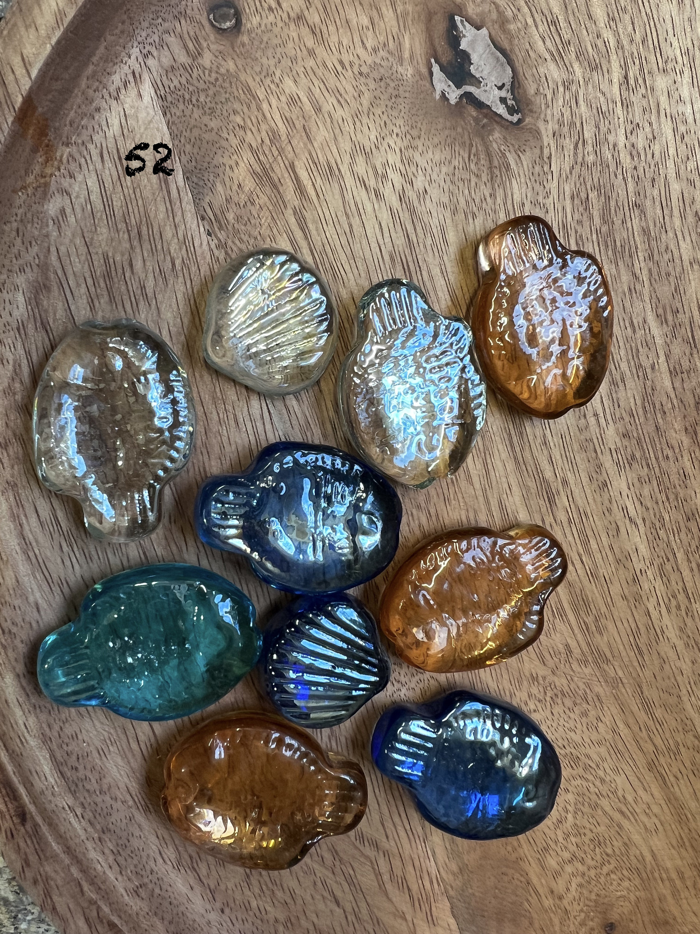 Fish and Shells Glass Gems/marbles for Mosaic Use or Aquarium, Vase ...