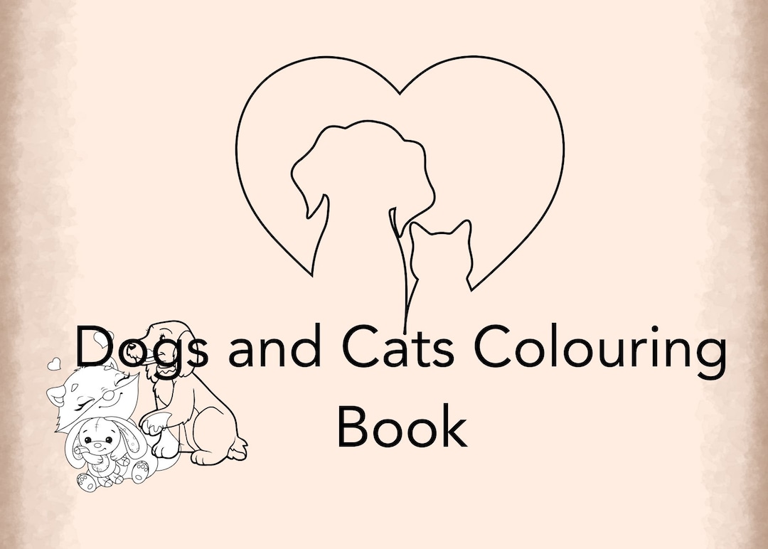 30 Cute Cat & Dog Coloring Pages, Dogs Theme Activities, Kids Party ...