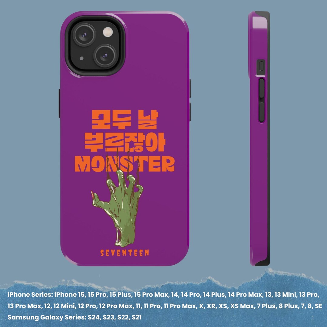 Seventeen Monster Kpop Phonecase, SVT K-pop Tough Phone Case, K Pop Fan ...