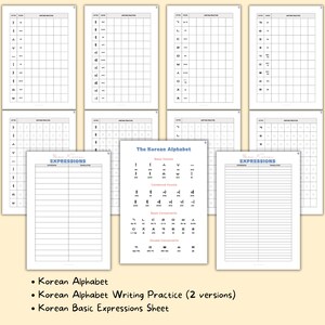 Korean Language Learning Planner Notebook | Printable Study Journal ...
