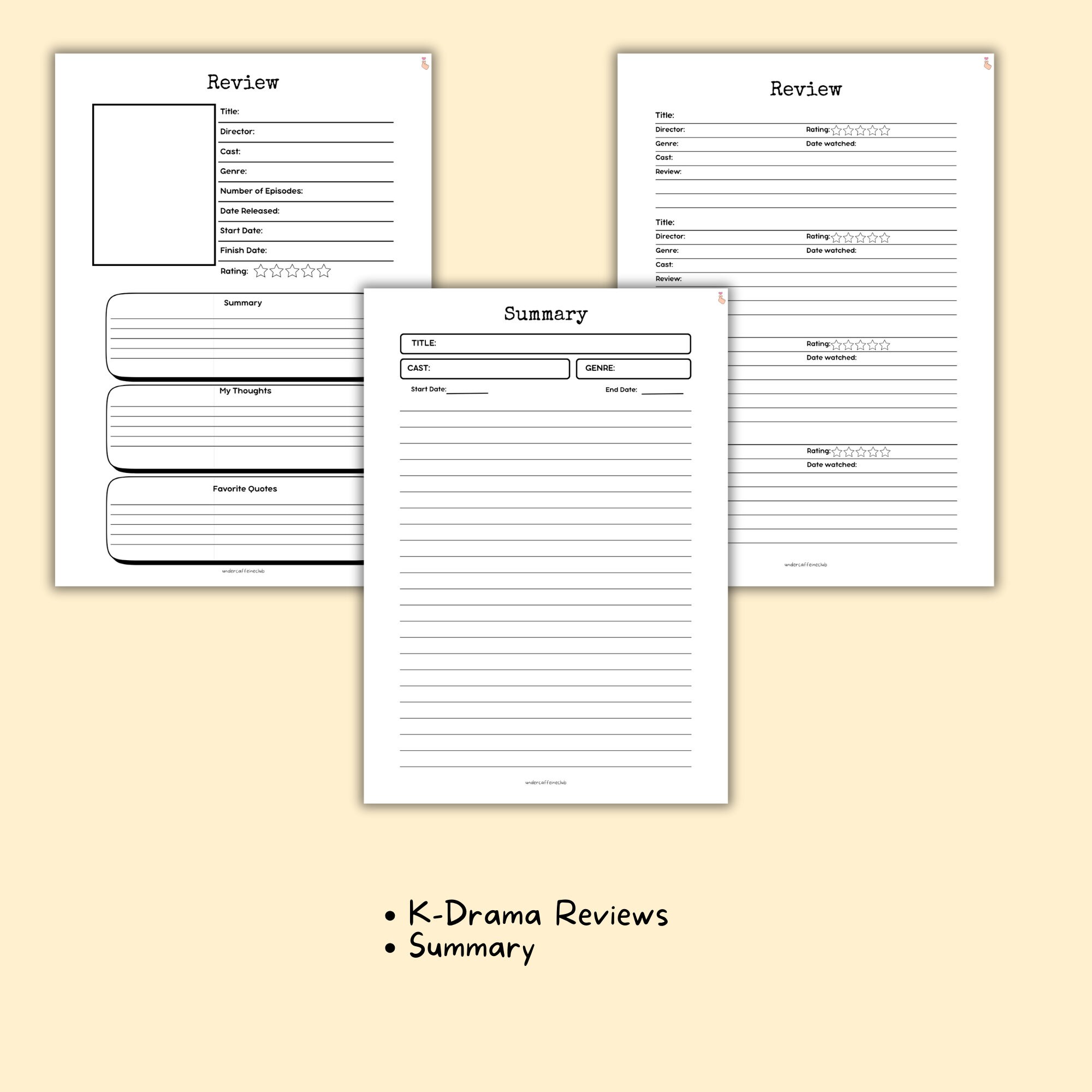 Digital K-drama Journal Printable Kdrama Planner Goodnotes & Notability ...
