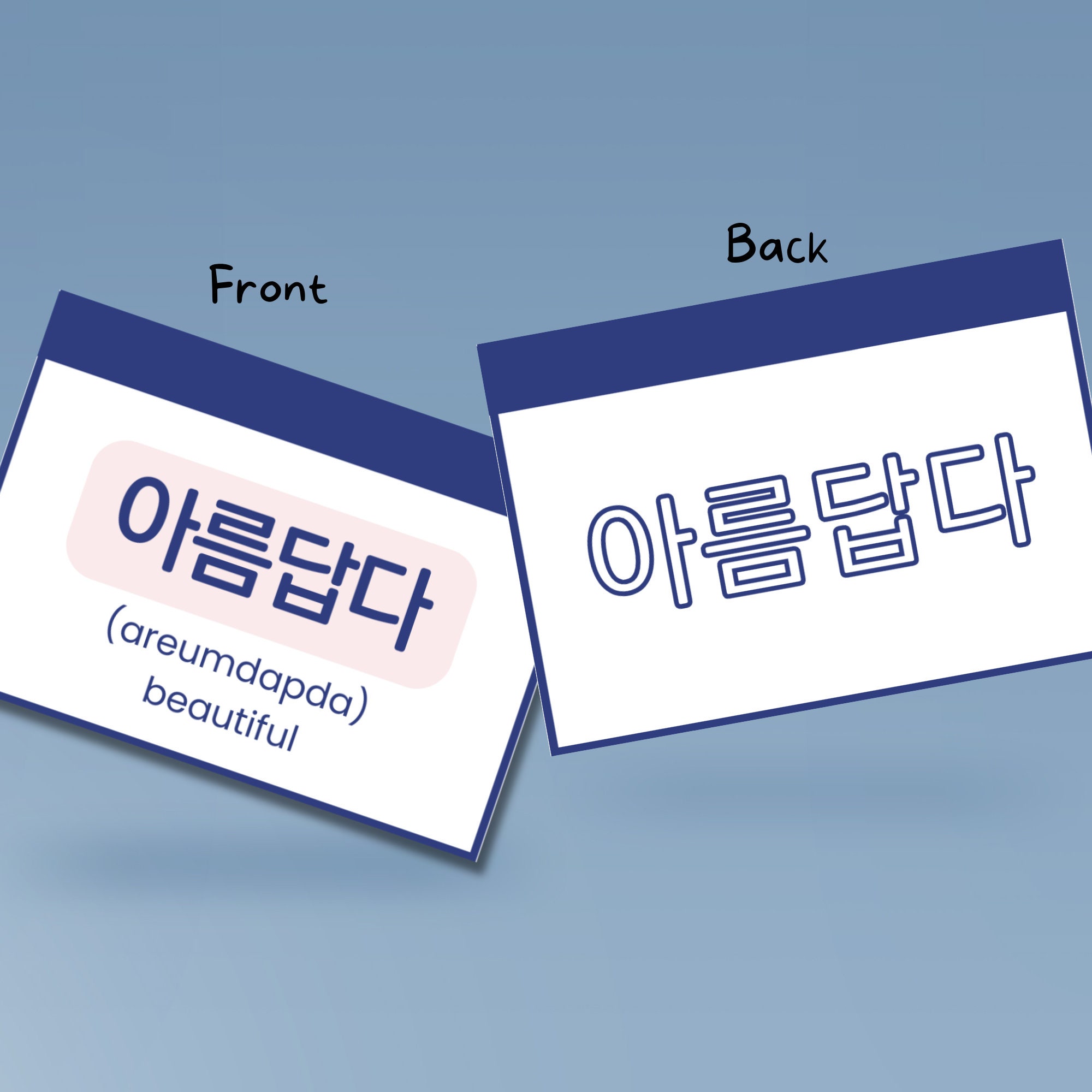 Korean Adjectives Flashcards Printable Digital Download - Etsy