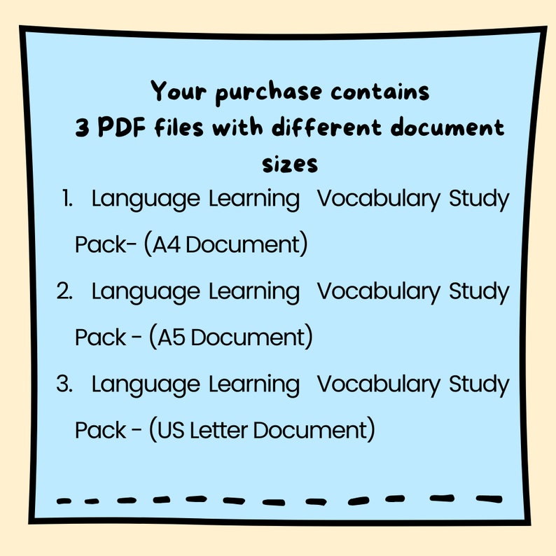 Language Learning Printables Vocabulary List Bundle Worksheet Pack ...