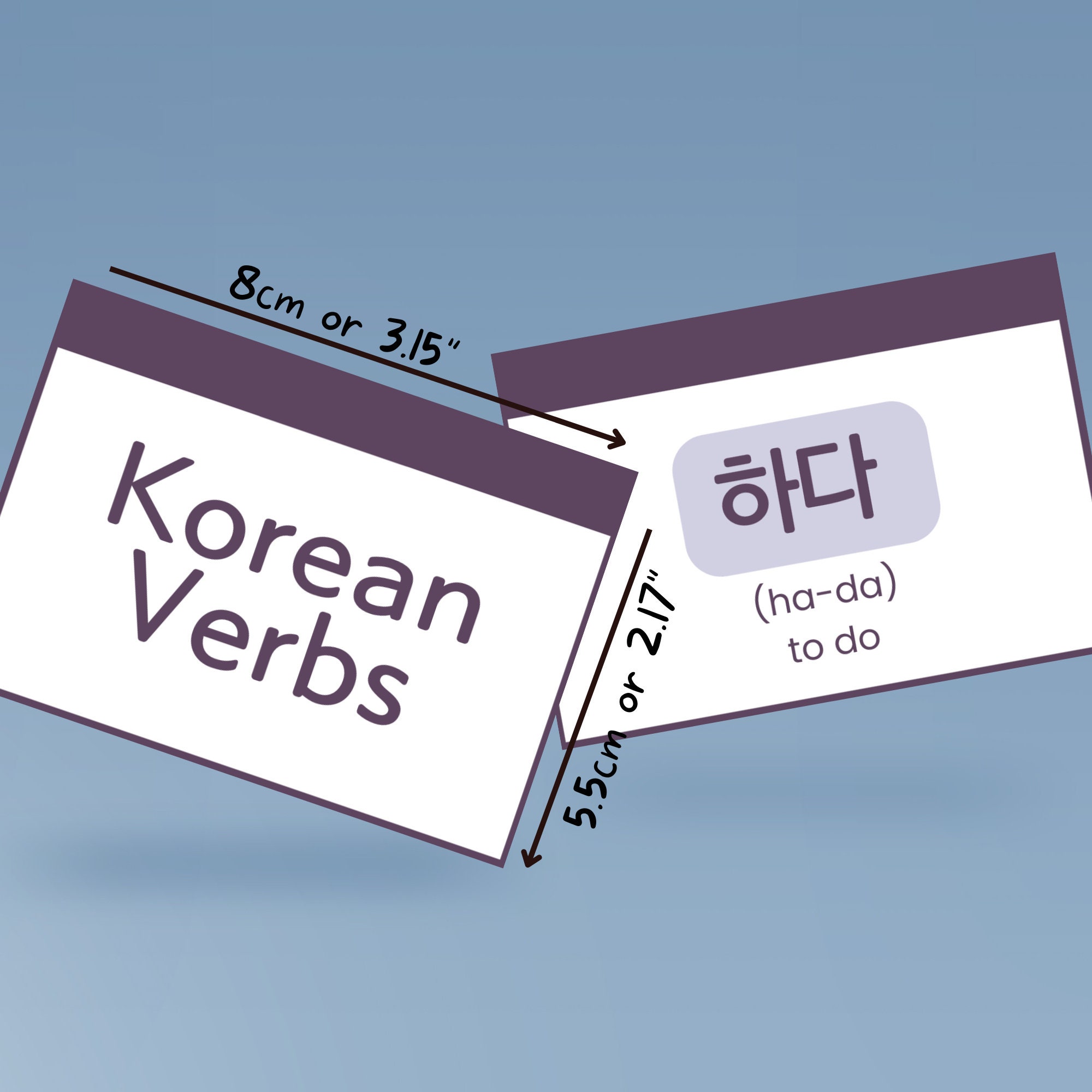 Korean Verbs Flashcards Printable Digital Download Learn Basic Action ...