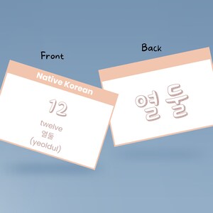 Korean Number Flashcards Printable Digital Download Hangul - Etsy