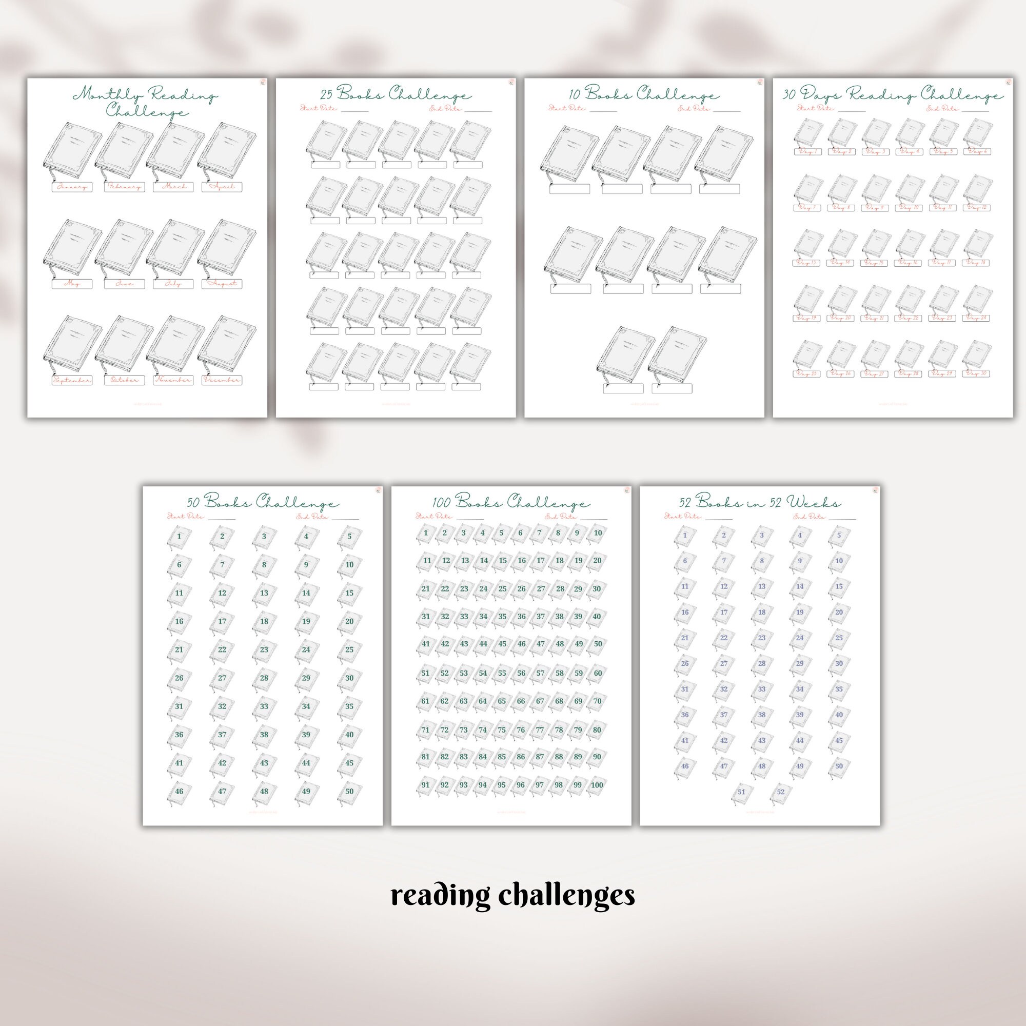 Book Reading Journal Bundle Aesthetic Printable Books Planner Digital ...