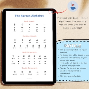 Korean Language Learning Planner Notebook | Printable Study Journal ...