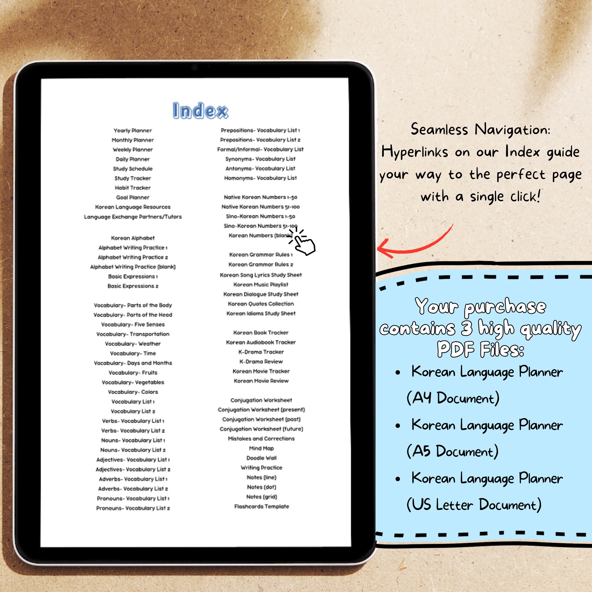 Korean Language Learning Planner Notebook Printable Study Journal ...