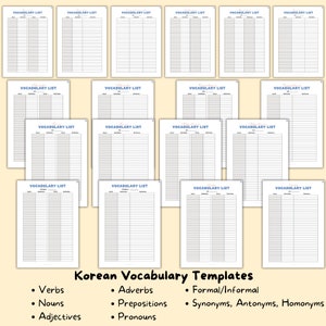 Korean Language Learning Planner Notebook | Printable Study Journal ...