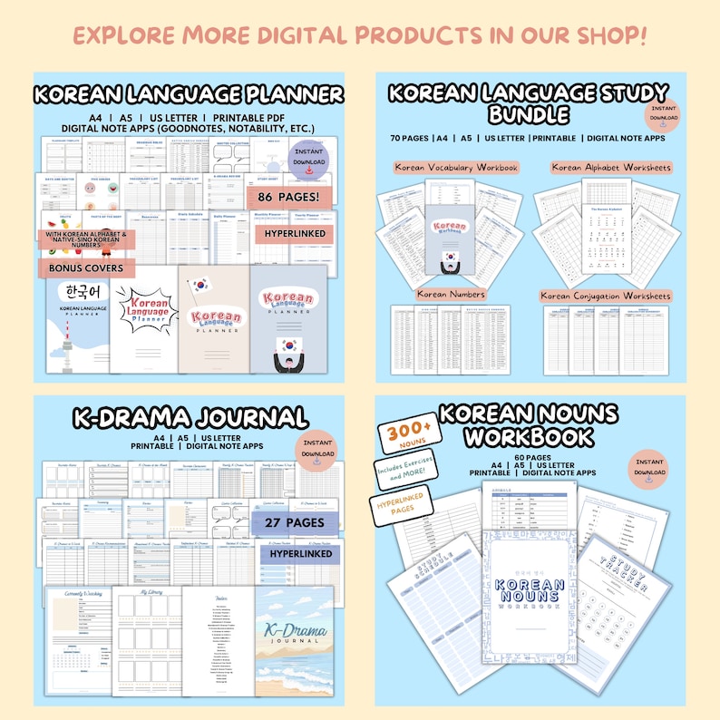 Digital K-drama Review Journal Inserts Printable Kdrama Planner Insert ...