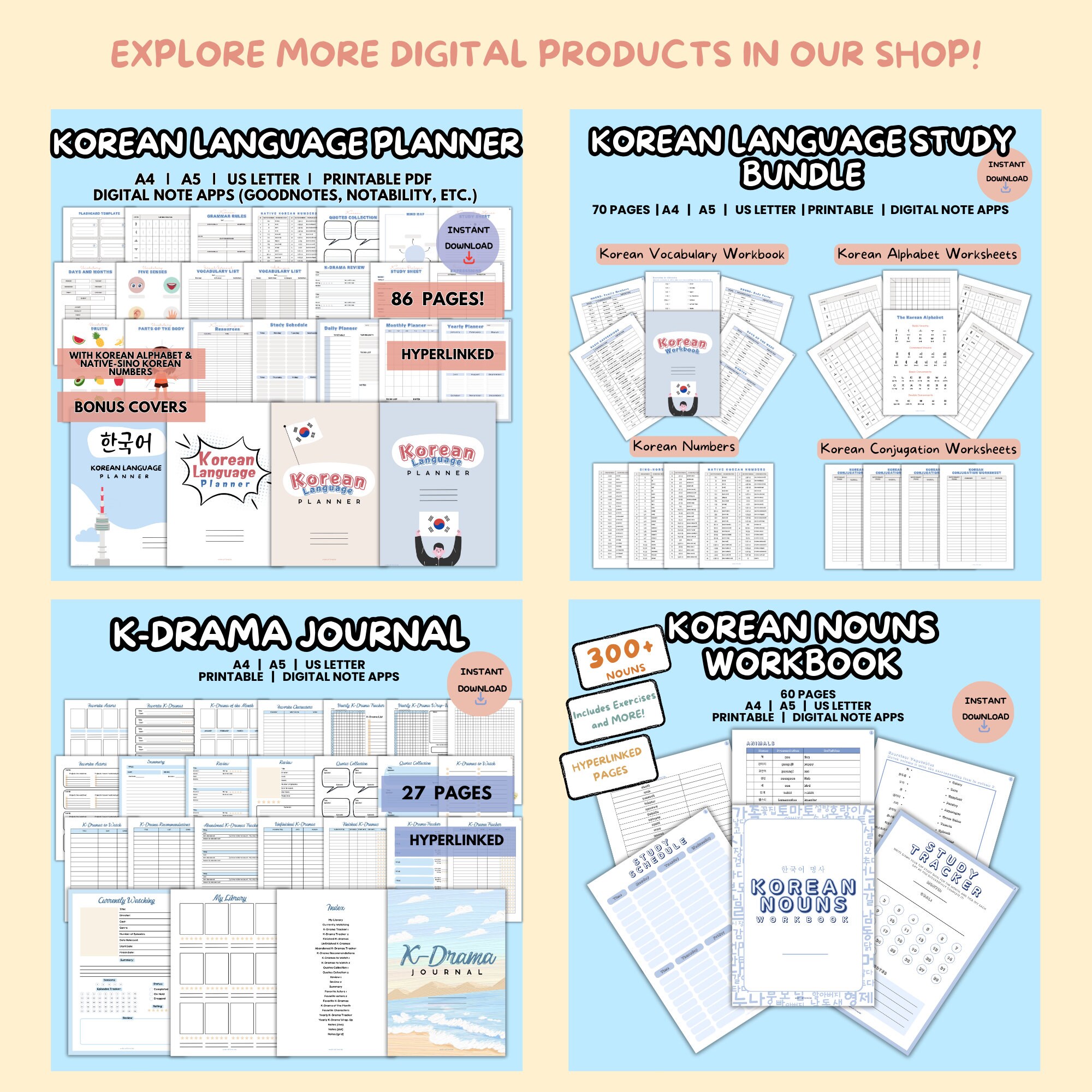Digital K-drama Review Journal Inserts Printable Kdrama Planner Insert ...