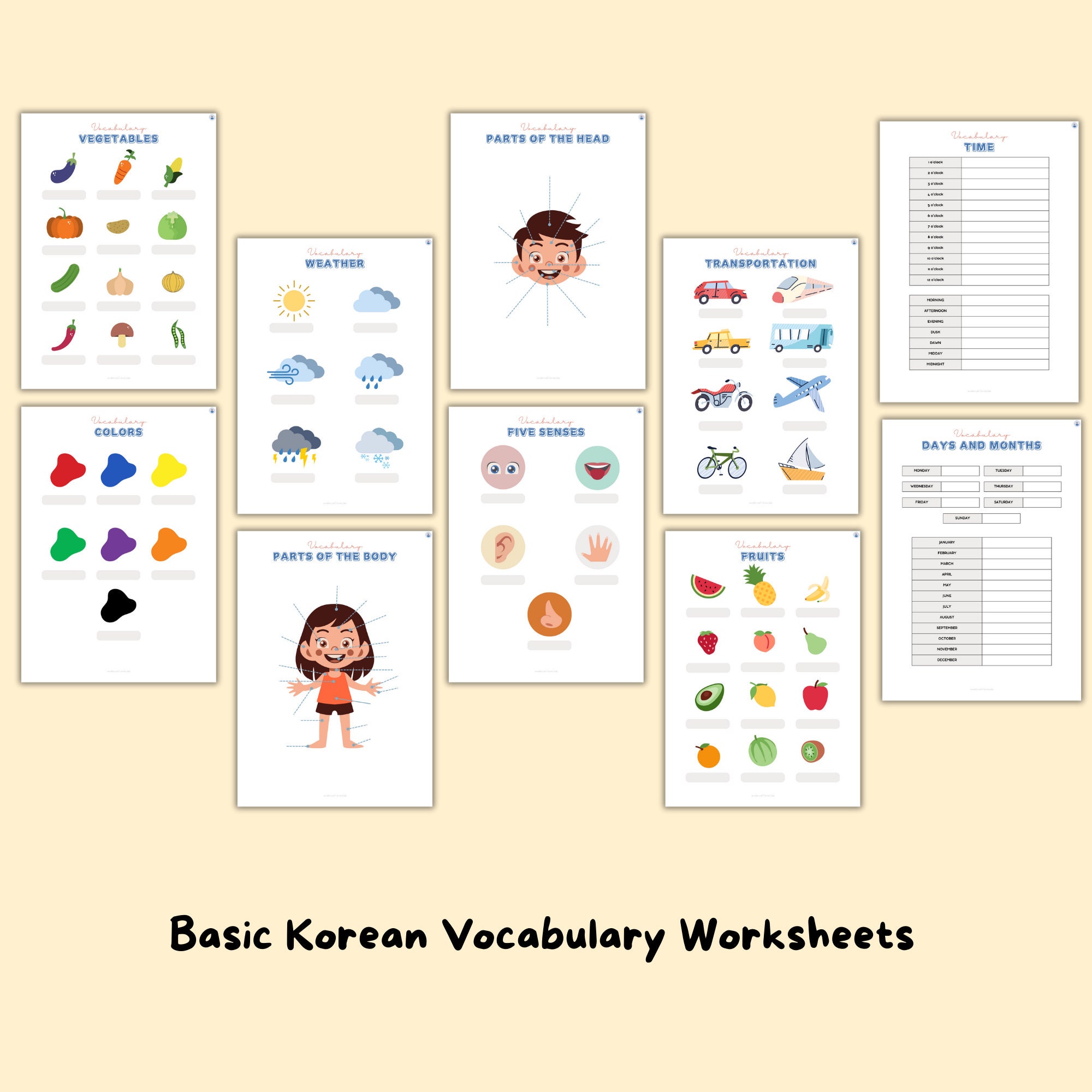 Korean Language Learning Planner Notebook Printable Study Journal ...