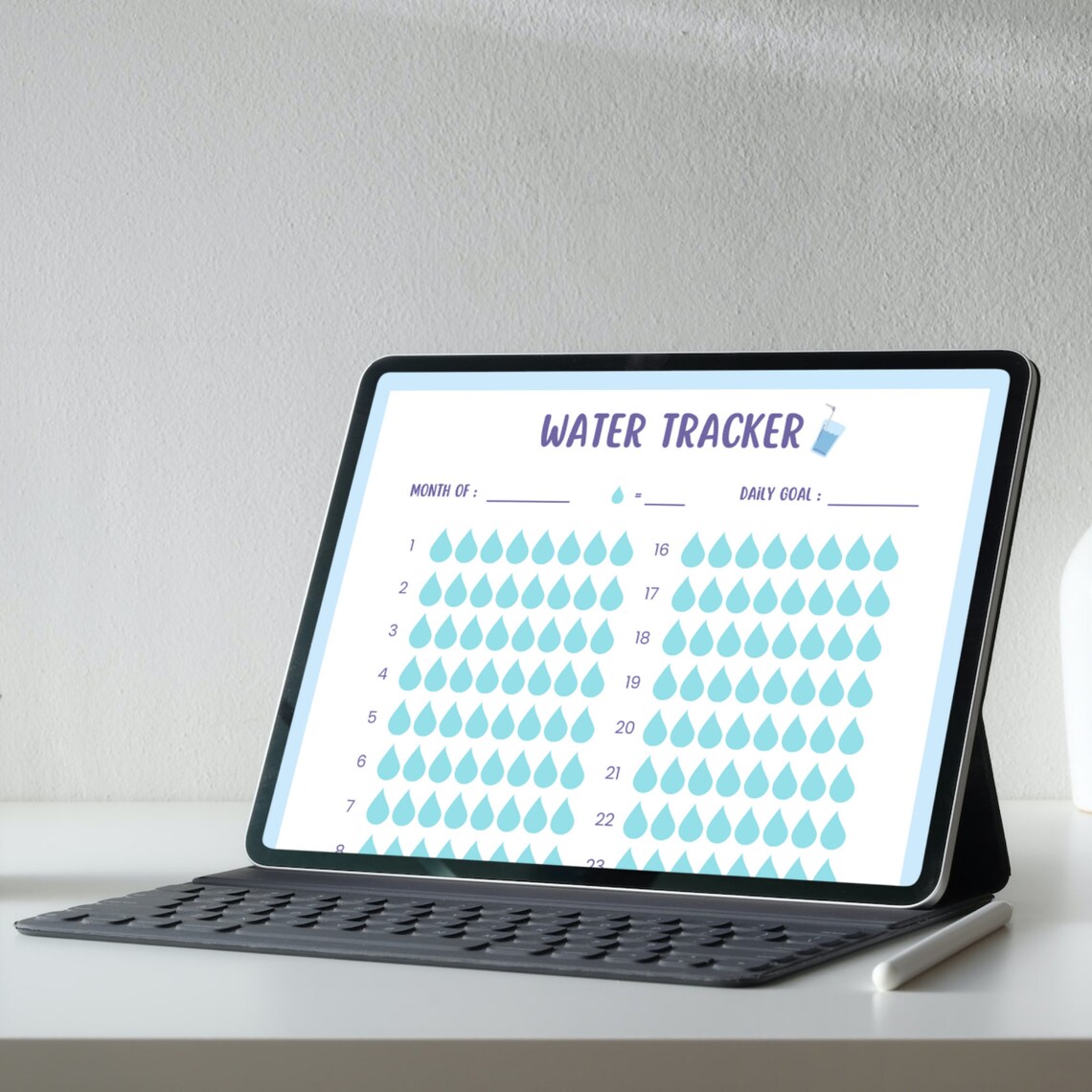 Editable Water Tracker Printable Monthly Water Intake - Etsy