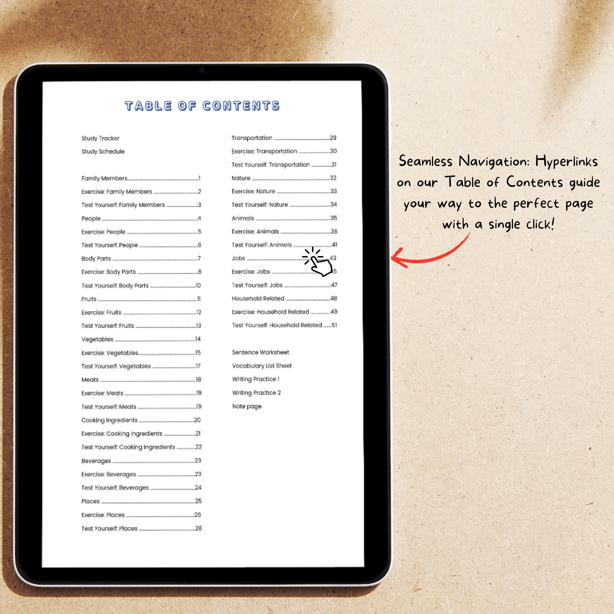 Korean Nouns Workbook Study Pack Learn Vocabulary Words Instant ...