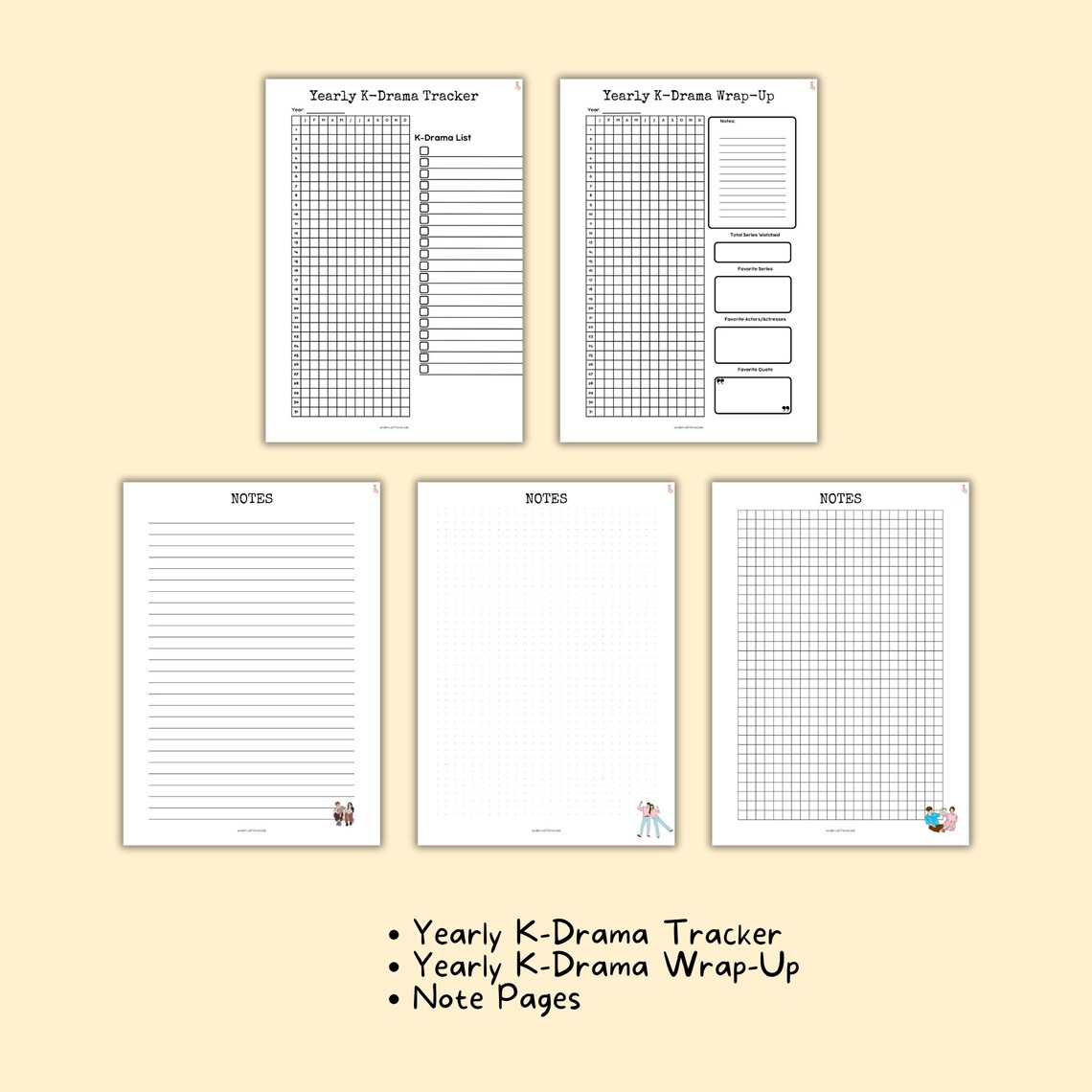 Digital K-drama Journal | Printable Kdrama Planner | Goodnotes ...