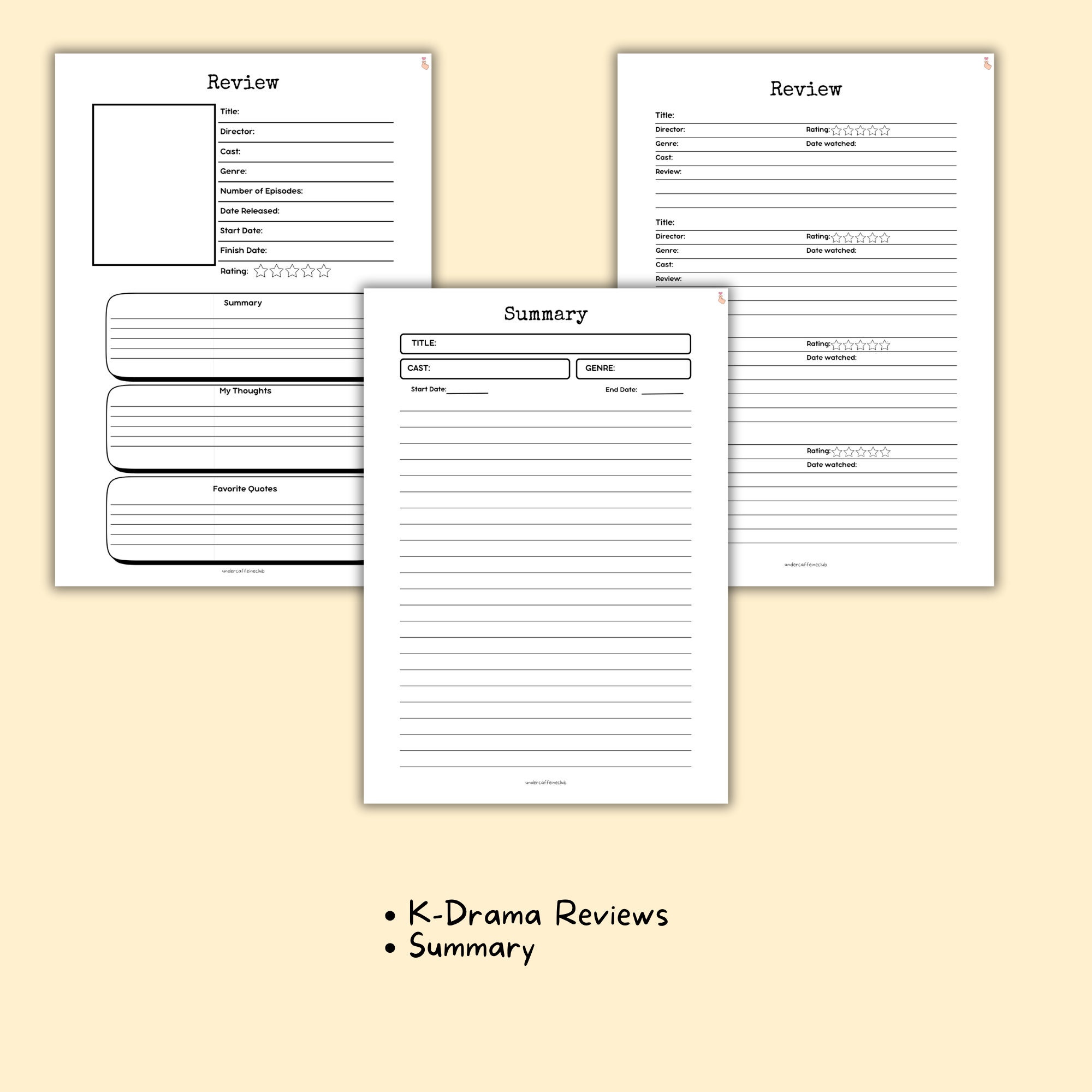 Digital K-drama Journal | Printable Kdrama Planner | Goodnotes ...