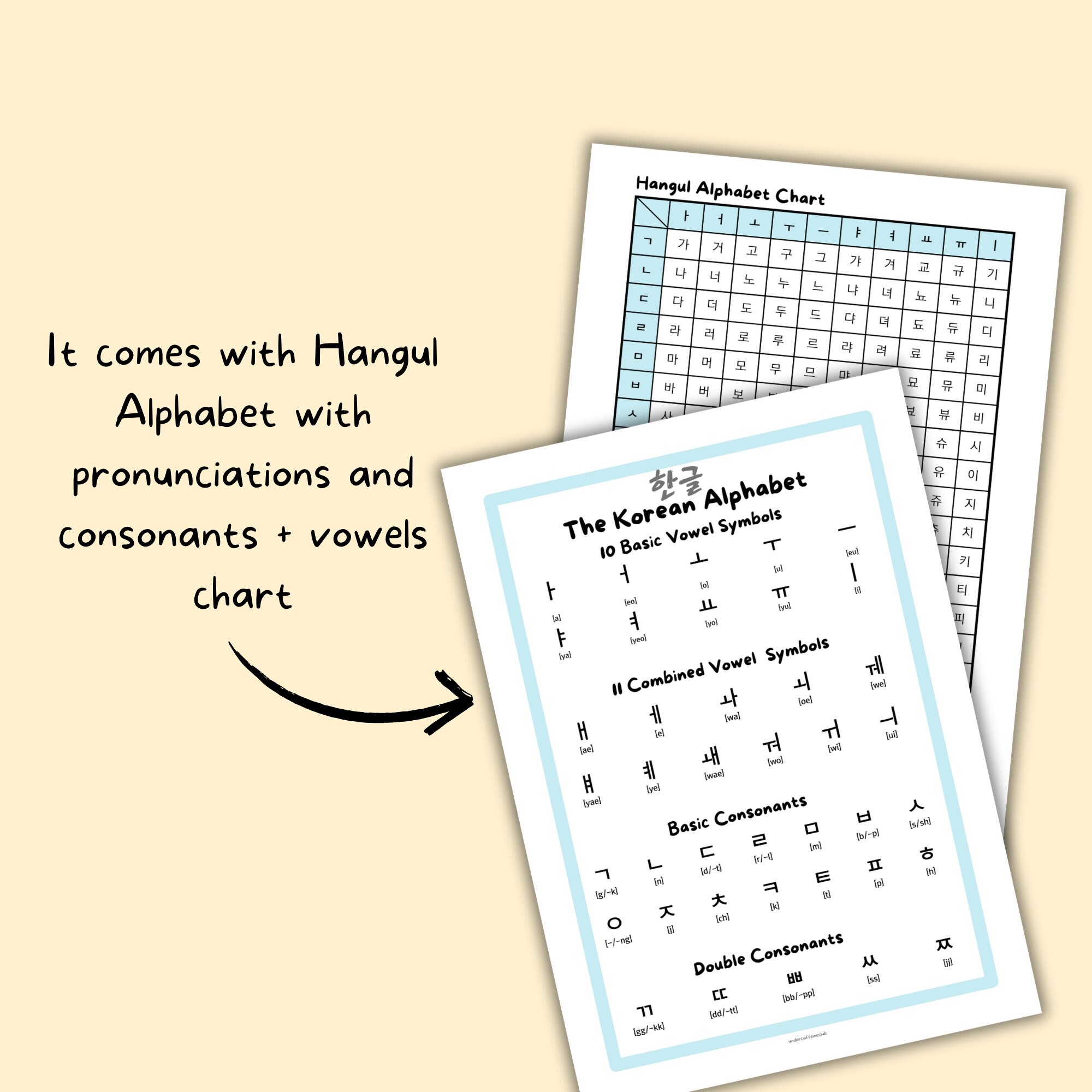 Korean Writing Practice Workbook Study Pack Hangul Alphabet Chart ...