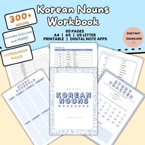 1000 Most Common Korean Words Workbook Study Pack Learn Vocabulary ...