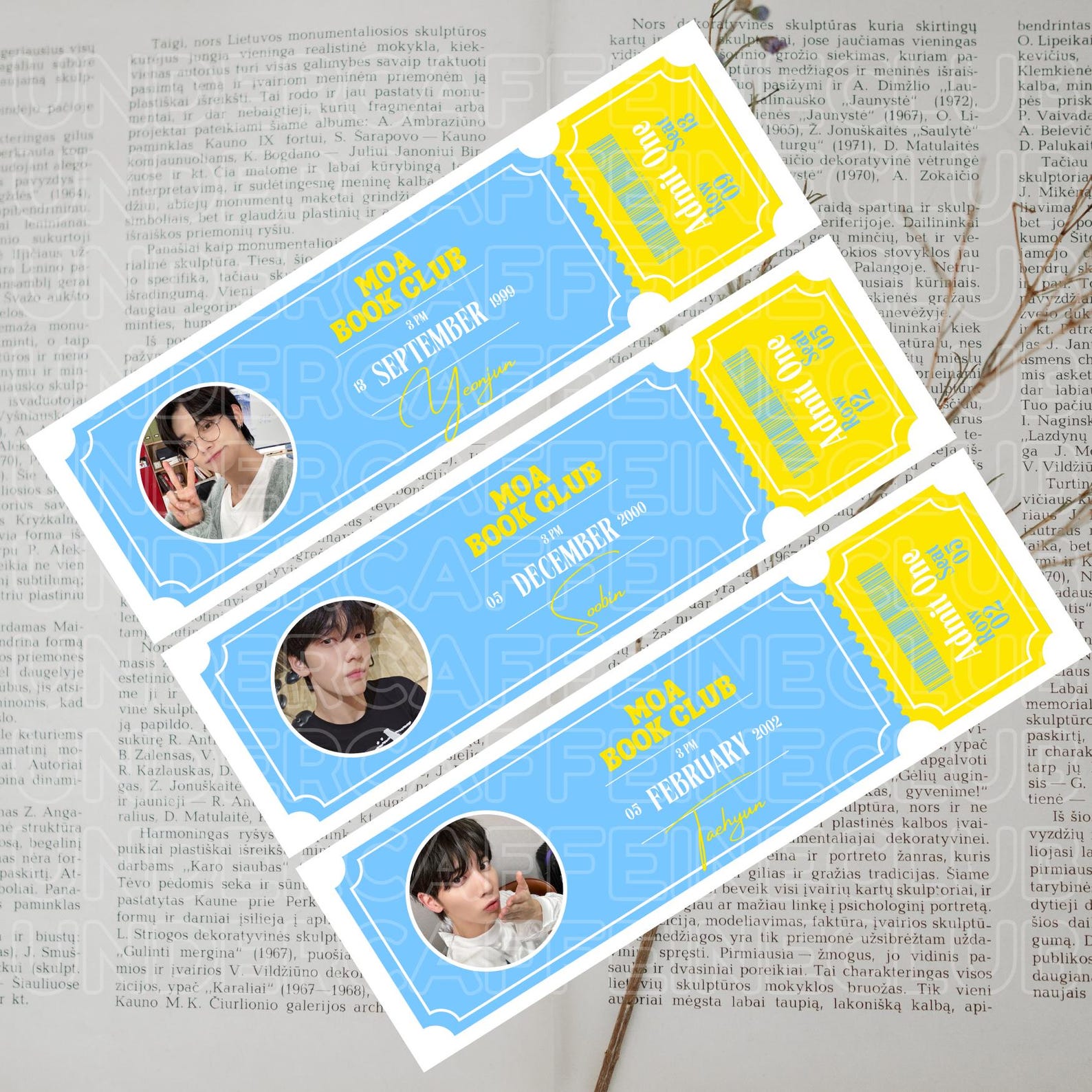 TXT Printable Bookmark Set, Aesthetic & Cute Kpop MOA Ticket Inspired ...