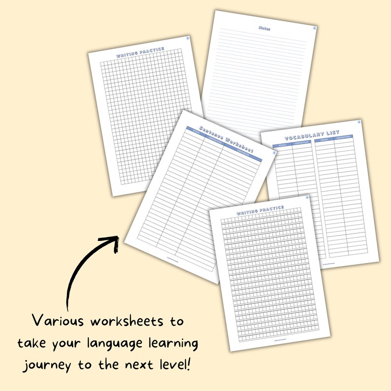 Korean Nouns Workbook Study Pack Learn Vocabulary Words Instant ...